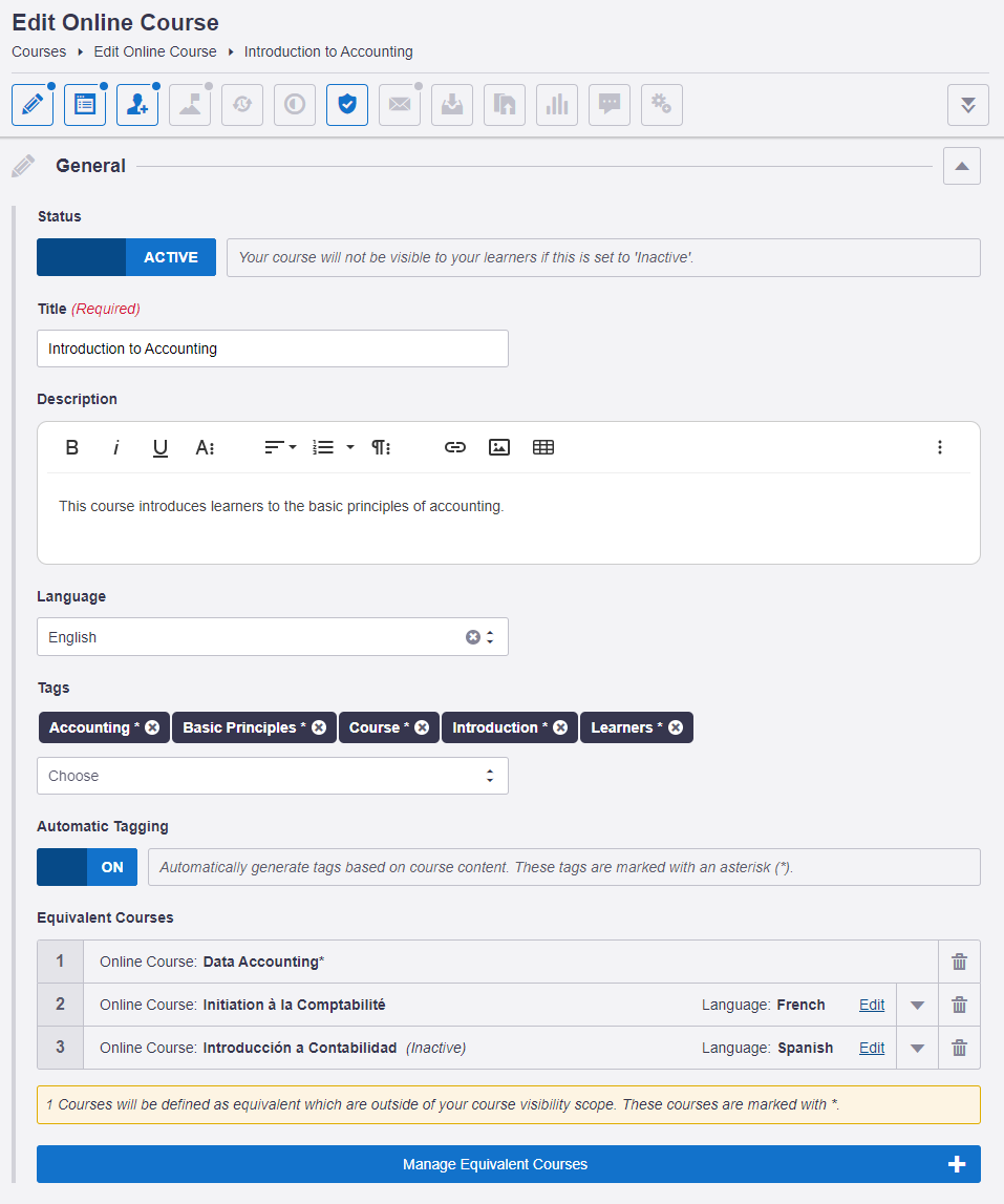 Course Equivalencies – Absorb Help Center