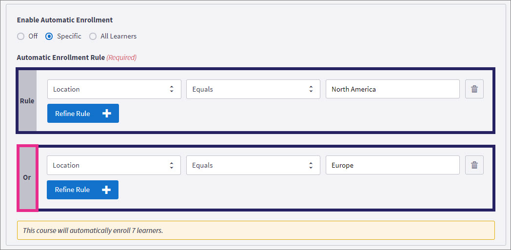 Automatic Enrollment Rules – Absorb Help Center