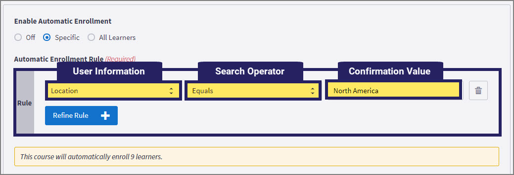 Automatic Enrollment Rules – Absorb Help Center