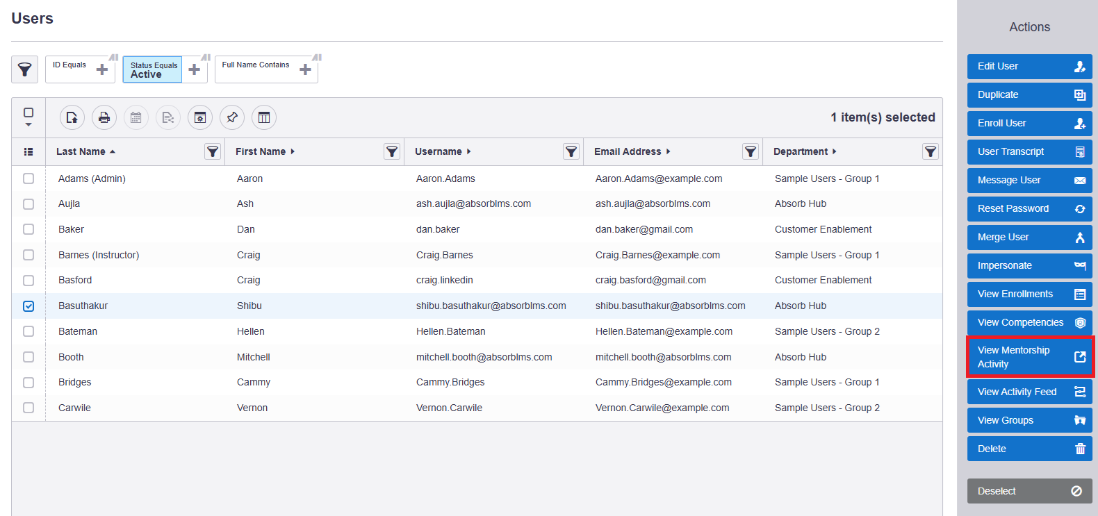 Mentorship – Absorb Help Center