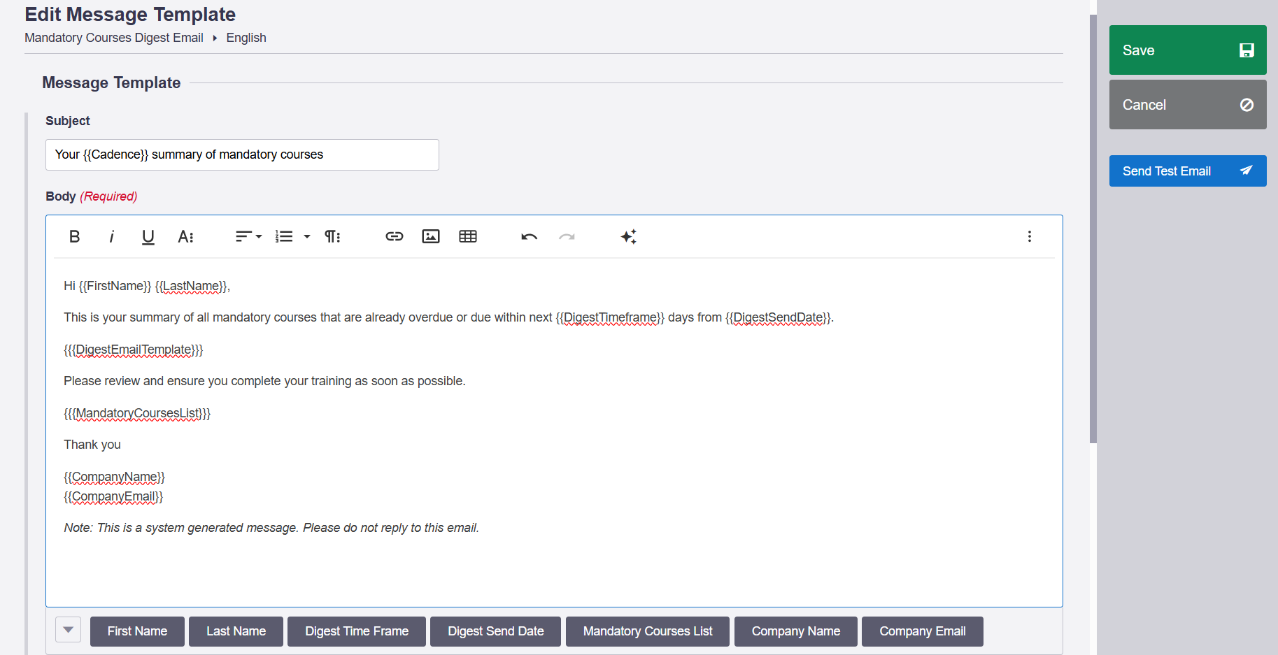 Mandatory Courses Email Digest – Absorb Help Center