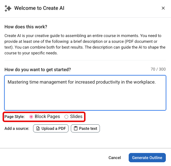 Block Pages in Absorb Create – Absorb Help Center